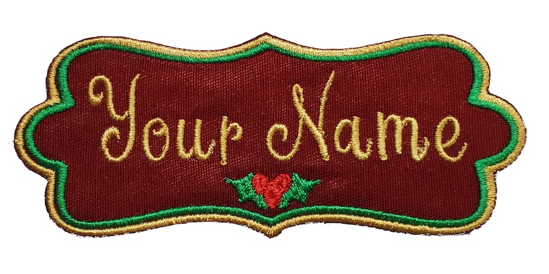 Christmas Stocking NAME PATCH 5 x 2 Custom | Etsy