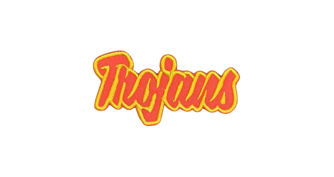 Trojans Text Embroidered Applique Iron on Patch Various Sizes Team Name ...