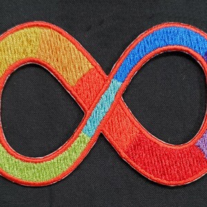 Infinity Ribbon Autism Awareness Embroidered Iron on Patch 4" X 2.5 ...