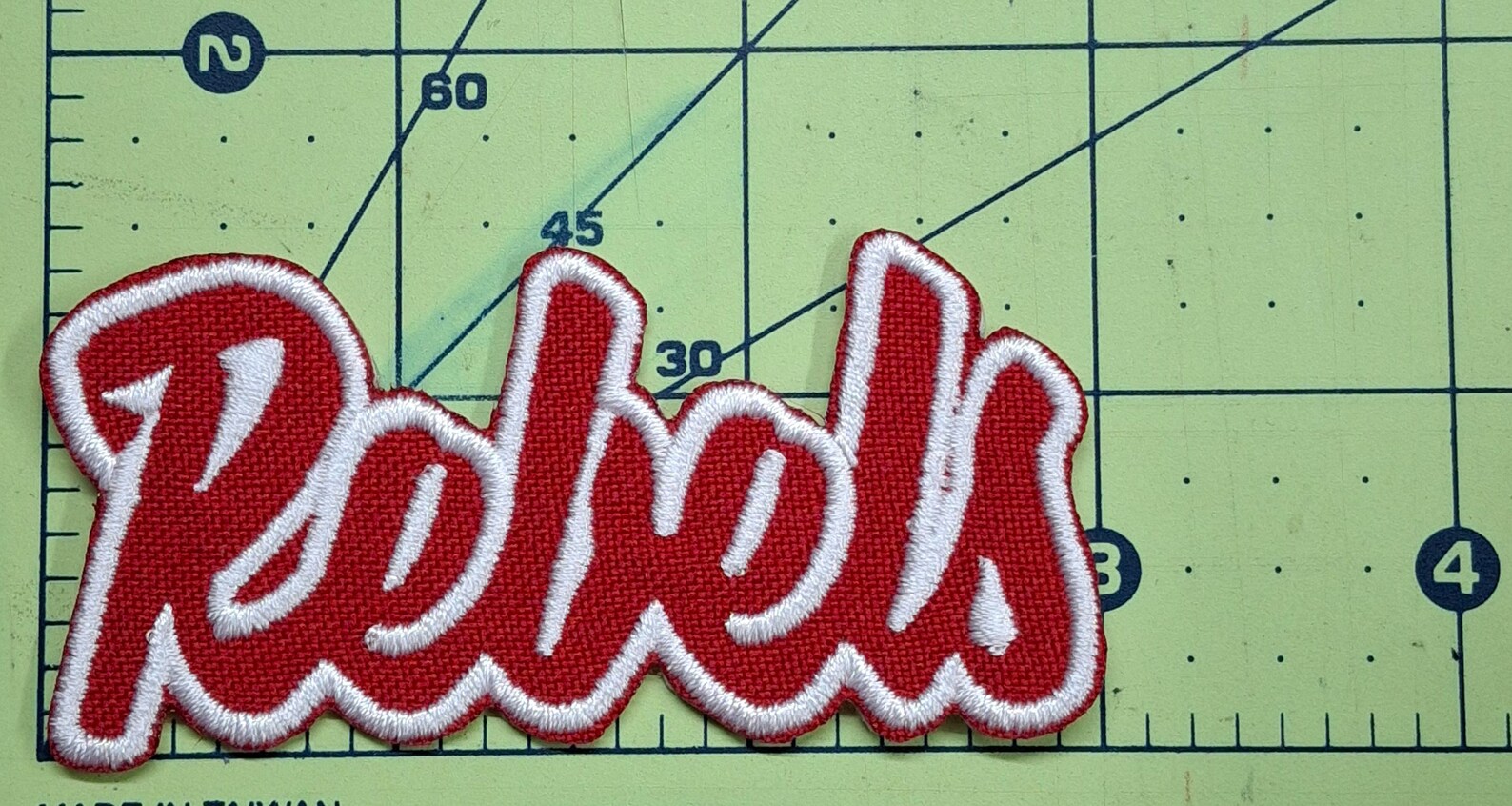 Rebels Text Embroidered Applique Iron on Patch Various Sizes Team Name ...