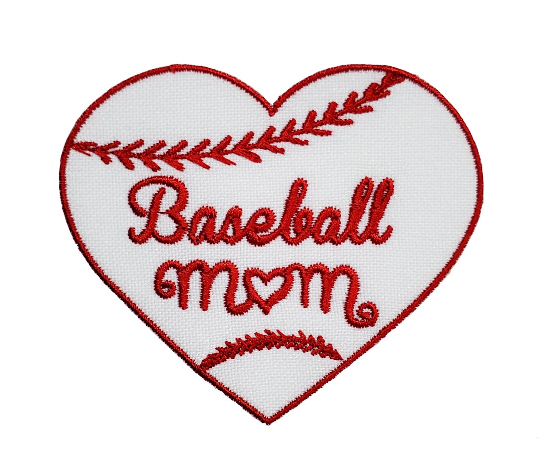 Baseball Mom Baseball Heart Embroidered Applique Iron/sew on Patch ...