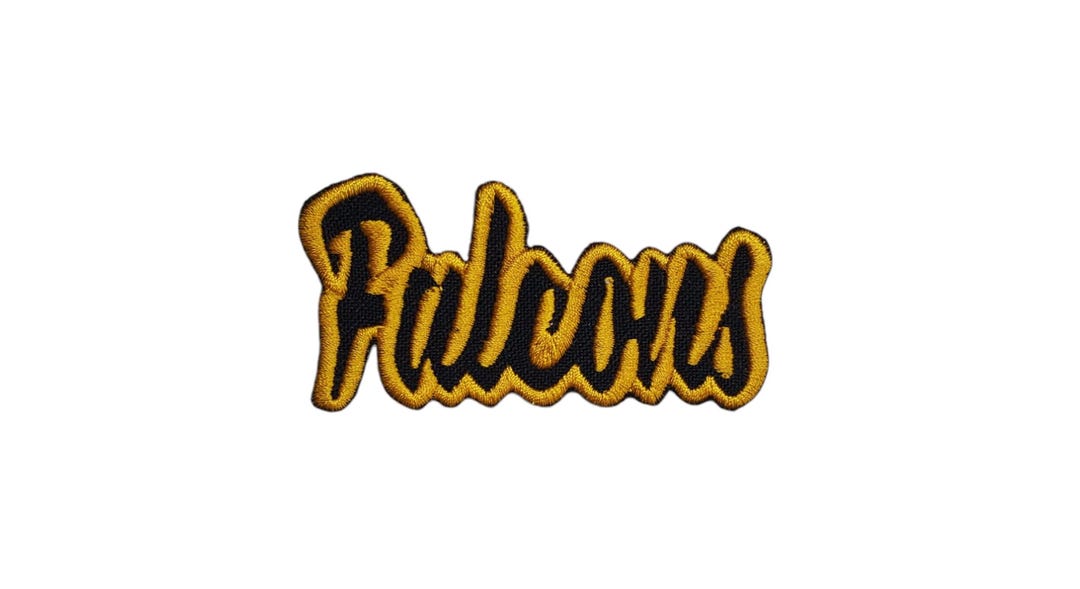 Falcons Text Embroidered Applique Iron on Patch Various Sizes Team Name ...