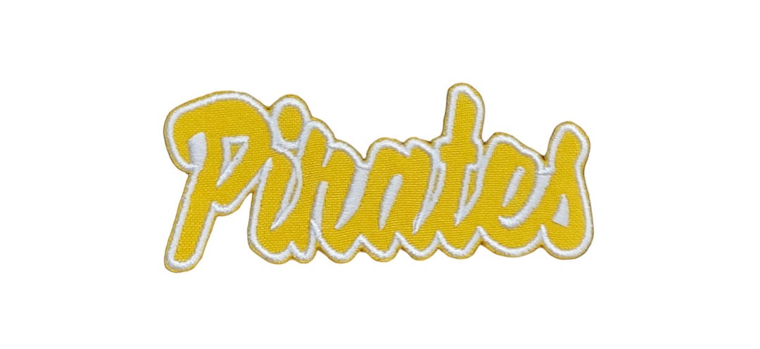 Pirates Text Embroidered Applique Iron on Patch Various Sizes Team Name ...