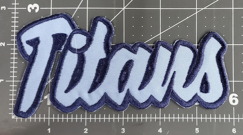 Titans Text Embroidered Applique Iron on Patch Various Sizes Team Name ...
