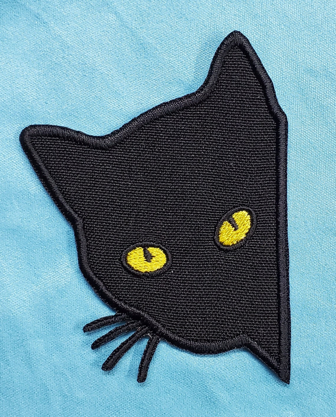 Peeking Black Cat Embroidered Applique Iron on Patch 2.2 - Etsy UK