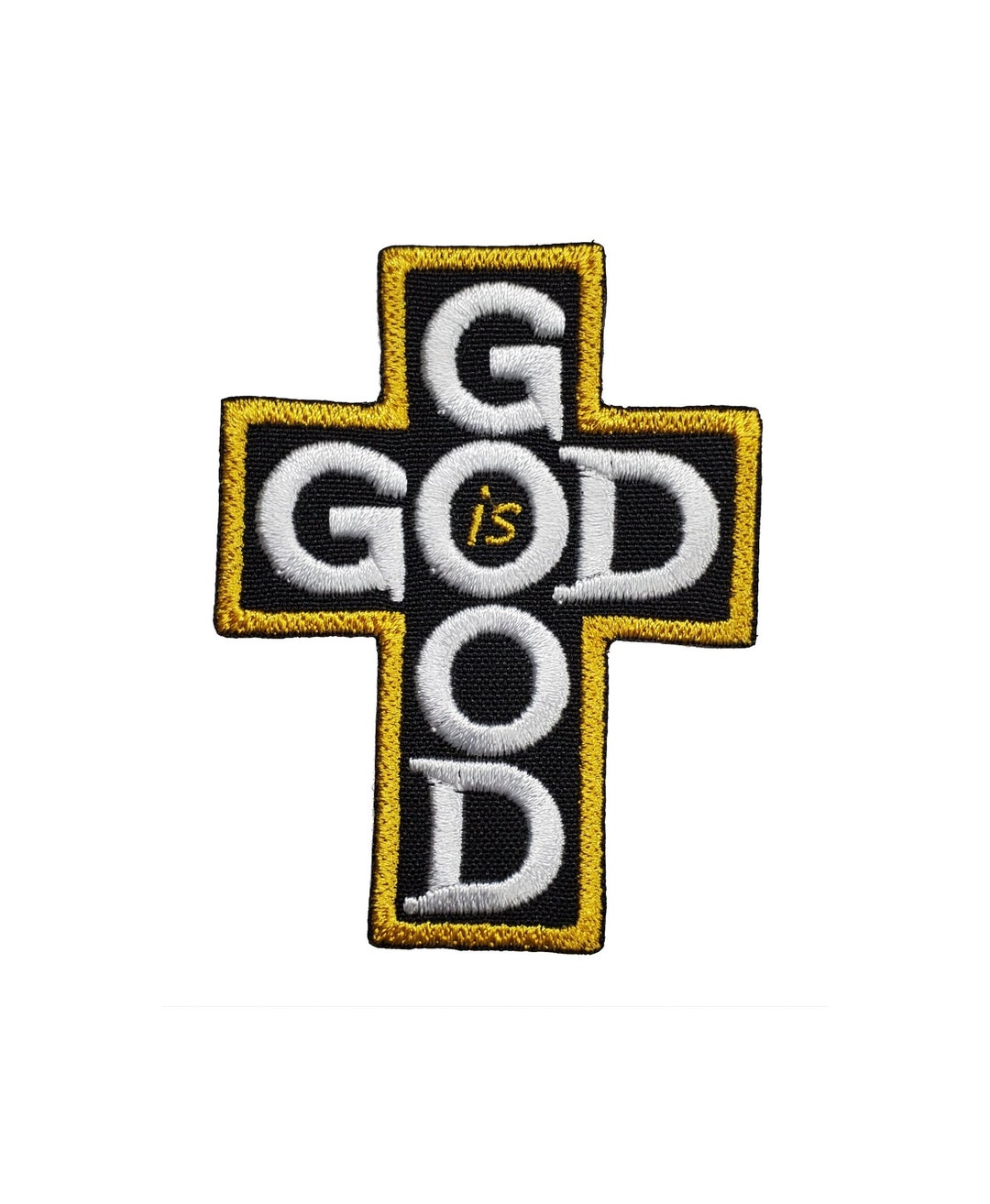 God is Good Christian Cross Embroidered Applique Iron on Patch 3" X 2. ...