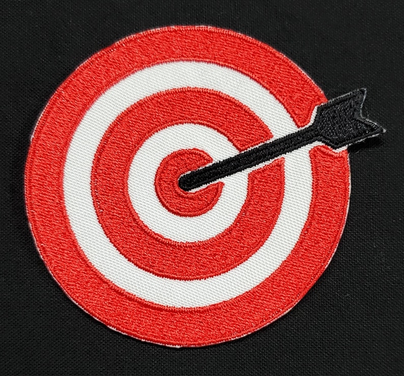 Bullseye Target Embroidered Applique Iron on Patch 2.5" X 2.5 ...