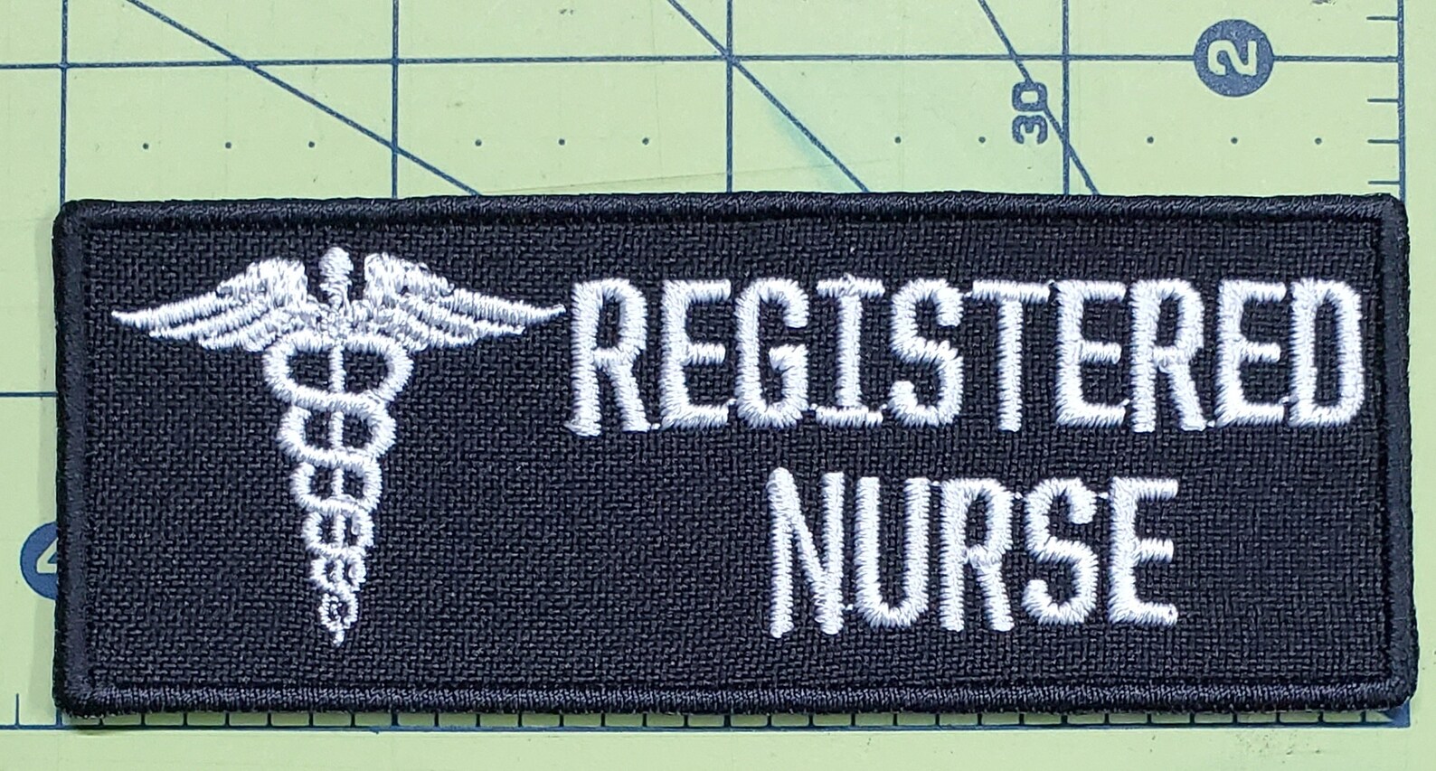 Registered Nurse Caduceus Embroidered Medical Name Tag Iron On, Sew On ...
