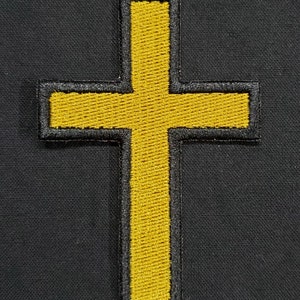 Christian Cross Fully Embroidered Iron on or Sew on Patch 3" X 2" Jesus ...