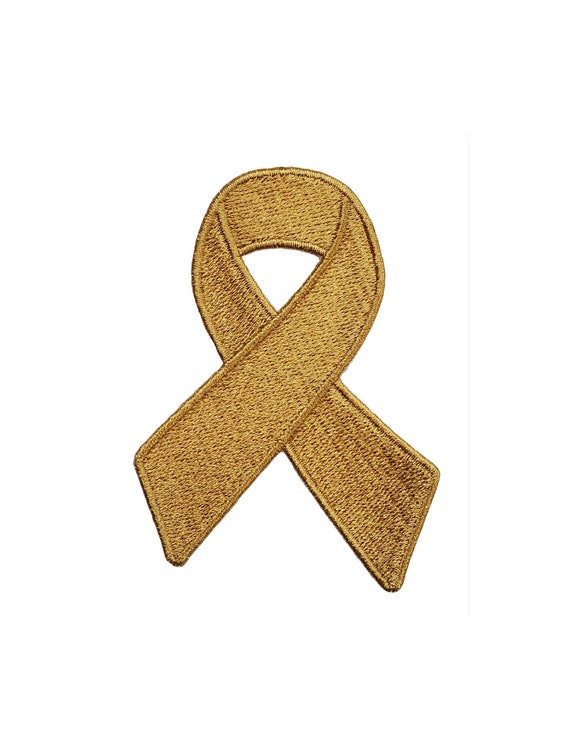 Childhood Cancer Gold Awareness Ribbon Embroidered Iron On | Etsy