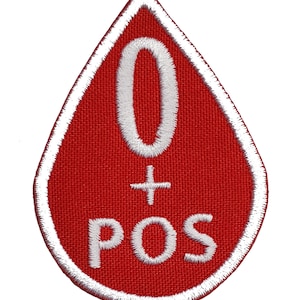 Blood Type Blood Drop Embroidered Iron on Patch Unique One of a Kind ...
