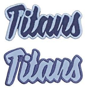Titans Text Embroidered Applique Iron on Patch Various Sizes Team Name ...
