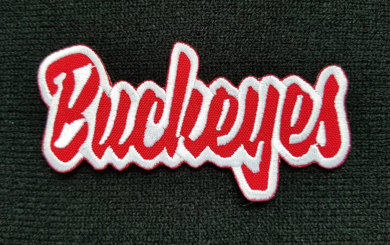 Buckeyes Text Embroidered Applique Iron on Patch Various Sizes Team ...