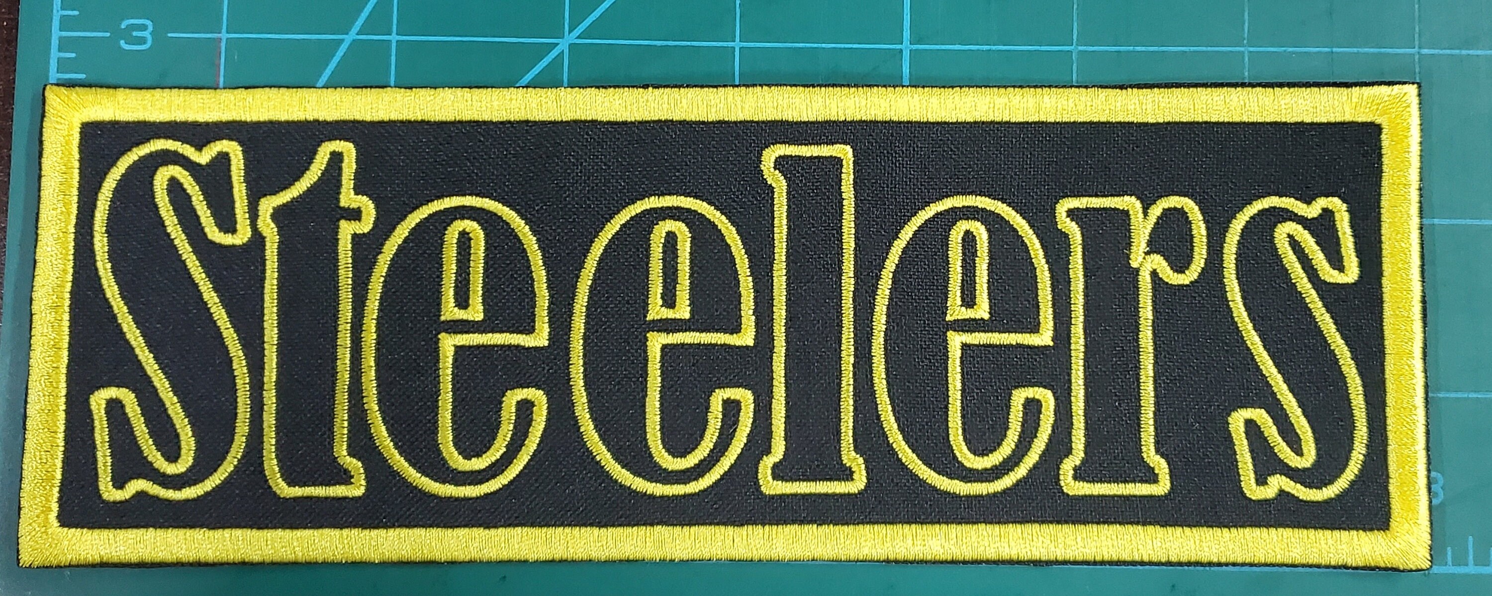 Steelers Text Embroidered Applique Iron or Sew on Patch 4" X 1.4" or 8 ...