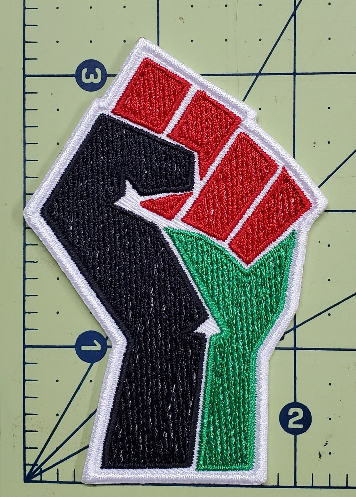 Black Power Fist Embroidered Patch - Pan African Flag Colors - Etsy