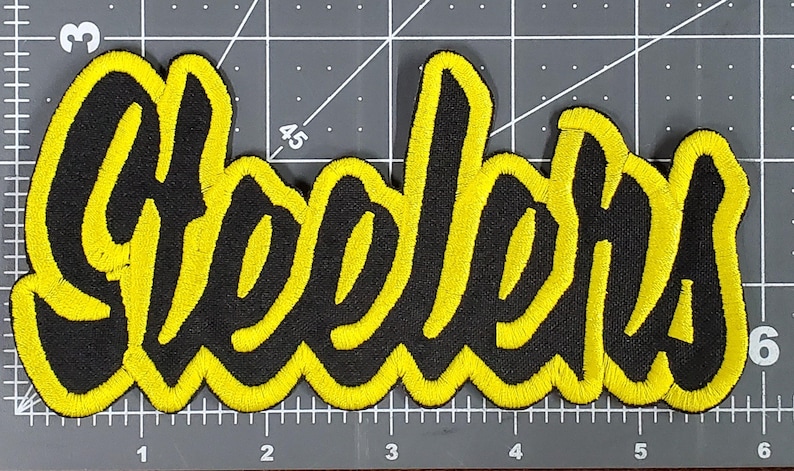 Steelers Text Embroidered Applique Iron on Patch Various Sizes Team ...