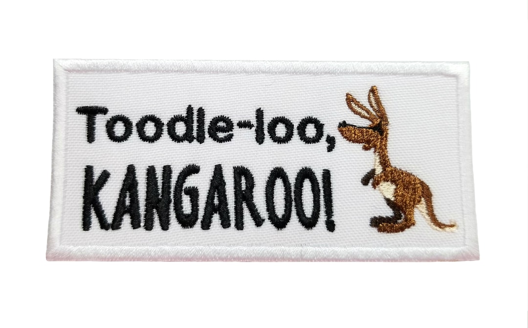 Funny Cute Animal Phrases Toodle Loo Kangaroo Embroidered Iron on Patch ...