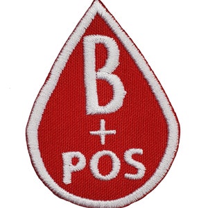 Blood Type Blood Drop Embroidered Iron on Patch Unique One of a Kind ...