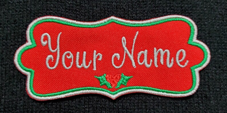 Christmas Stocking NAME PATCH 5 x 2 Custom | Etsy