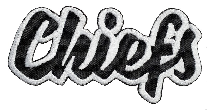 Chiefs Text Embroidered Applique Iron on Patch Various Sizes Team Name ...
