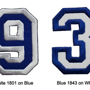 2" Numbers College Varsity Letterman Embroidered Iron on Patch Varsity ...