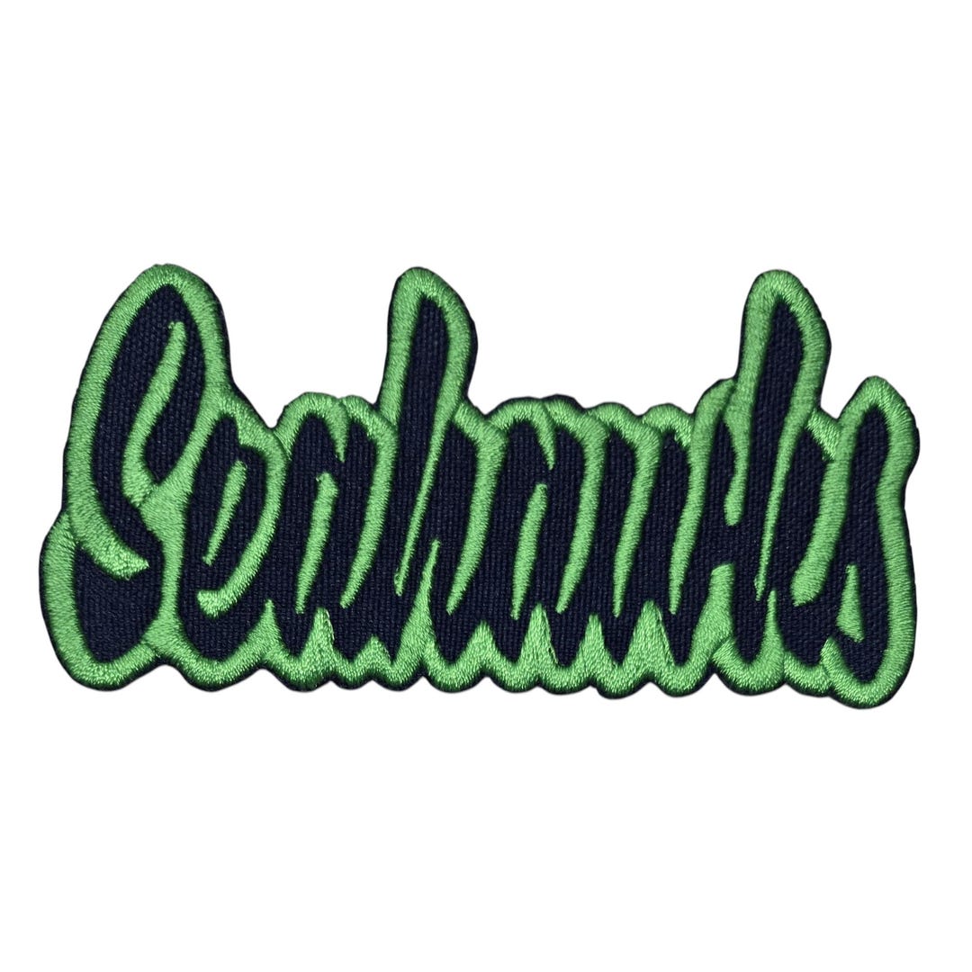 Seahawks Text Embroidered Applique Iron on Patch Various Sizes Team ...