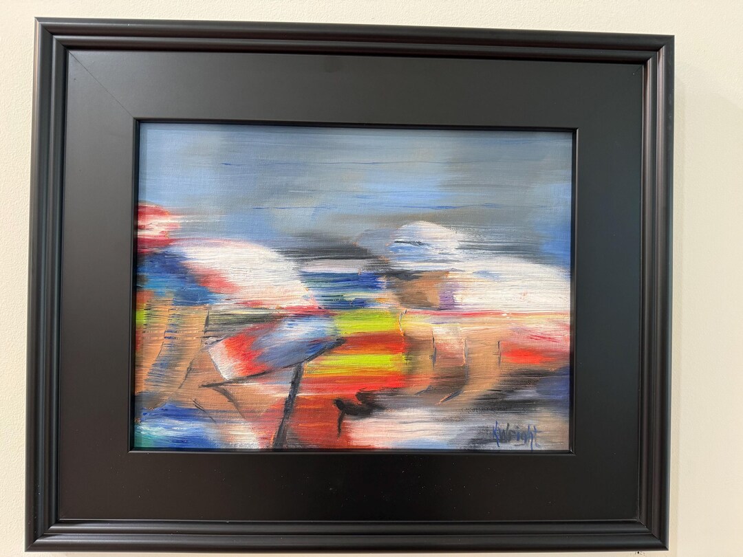 Bicycle Blur. Original Oil Painting of Bike Racers. Black Frame. - Etsy