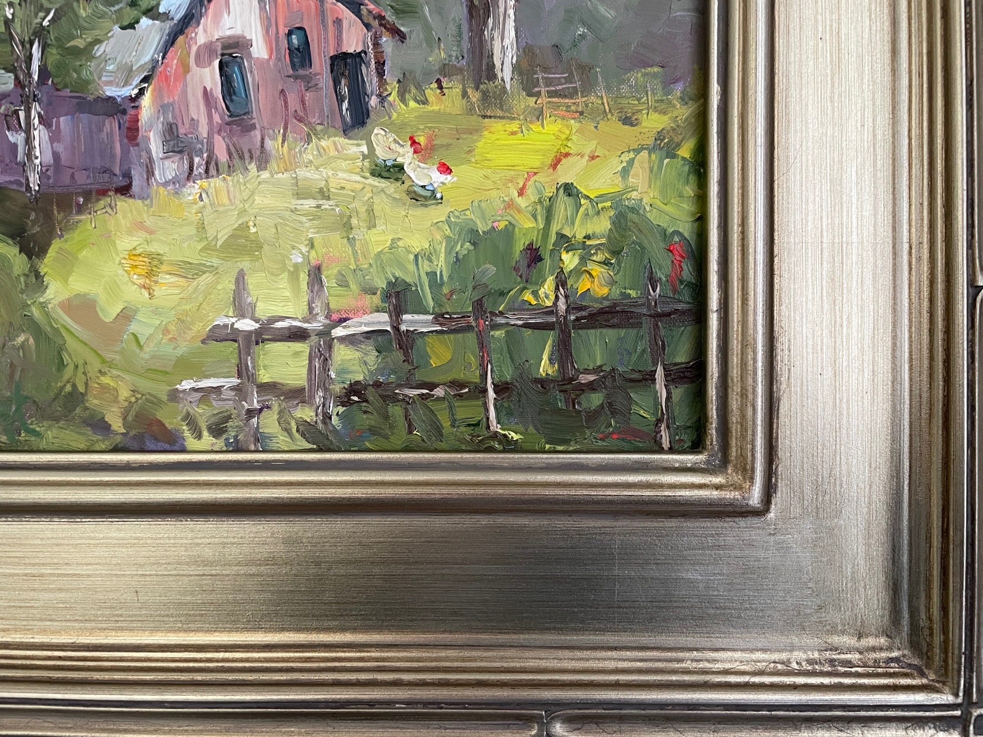 Barn and Chickens. Original Oil Painting. Framed. - Etsy
