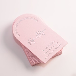 Customized Pink Paper Dome Cut Business Cards, Calling Cards Design and ...