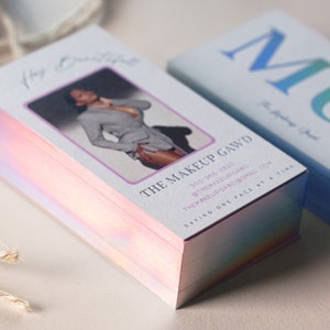 Luxury Holographic Foil,with Portrait Photo,full Color Business Card ...