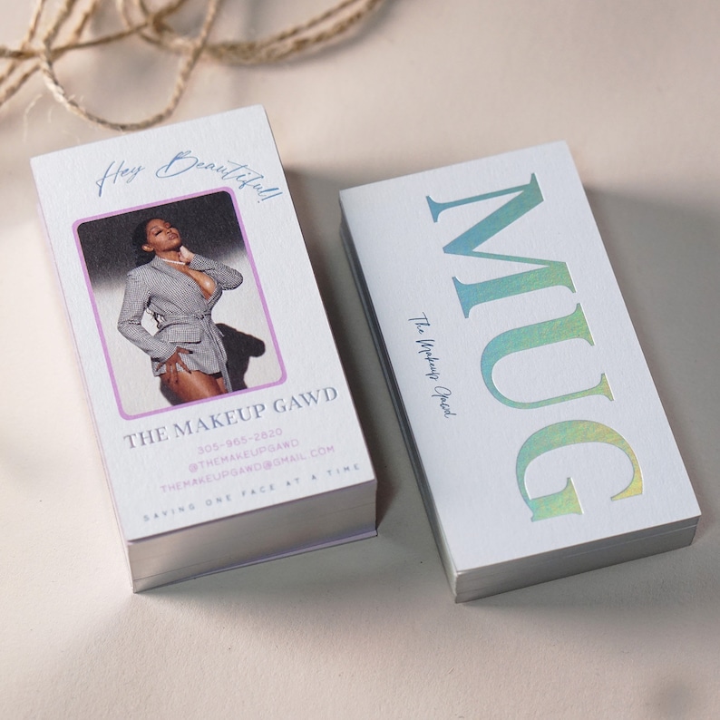 Luxury Holographic Foil,with Portrait Photo,full Color Business Card ...