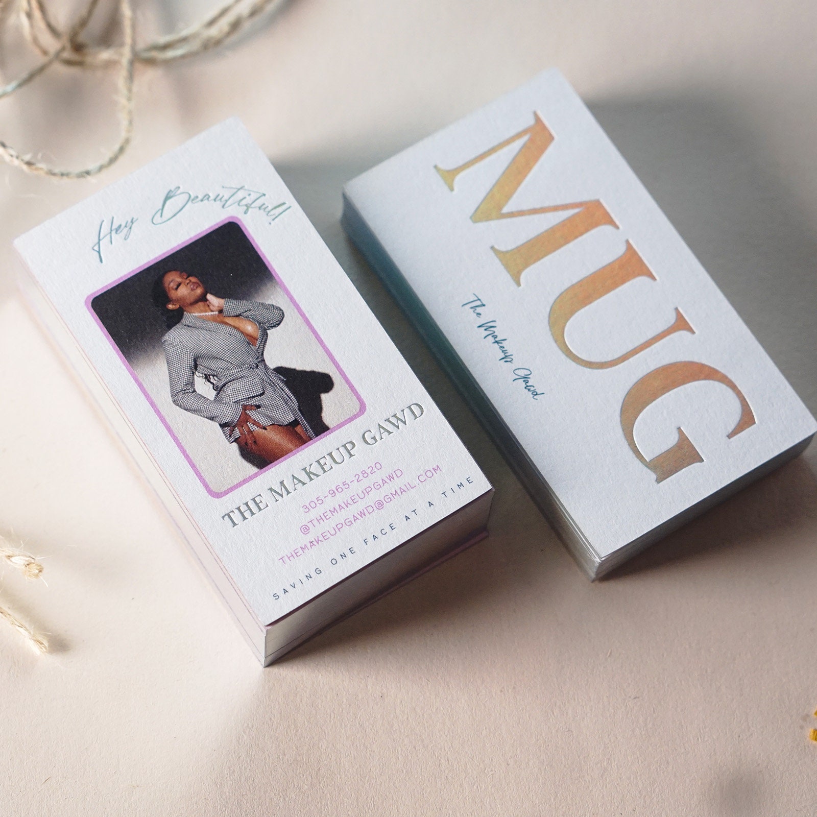 Luxury Holographic Foil,with Portrait Photo,full Color Business Card ...