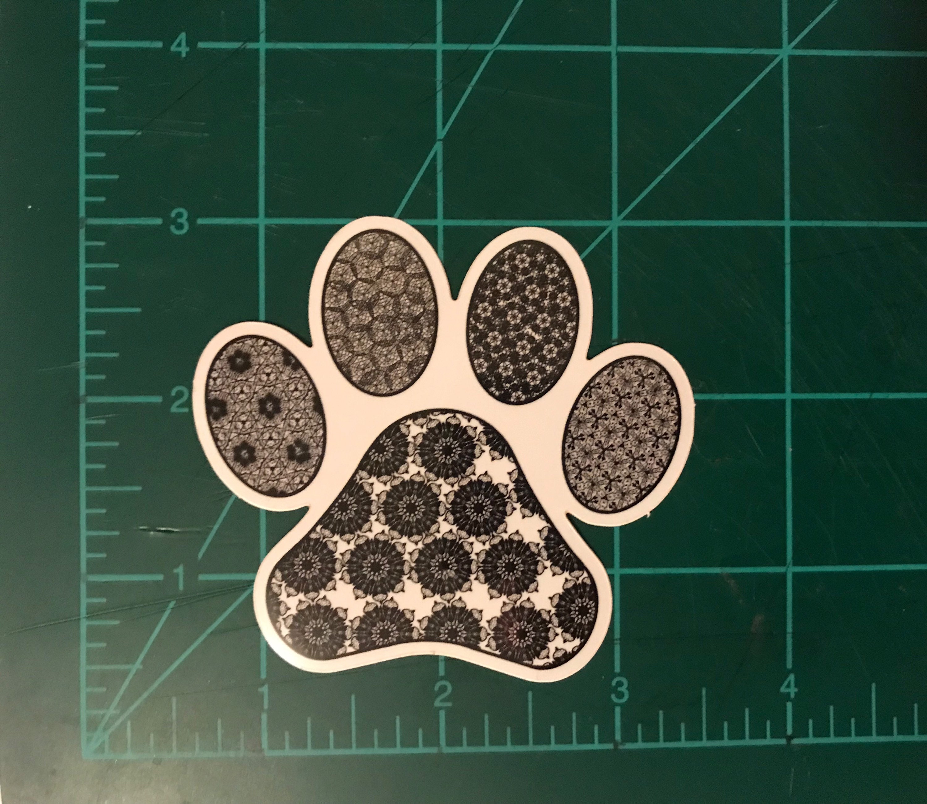 Black and White Paw Print Sticker waterproof - Etsy