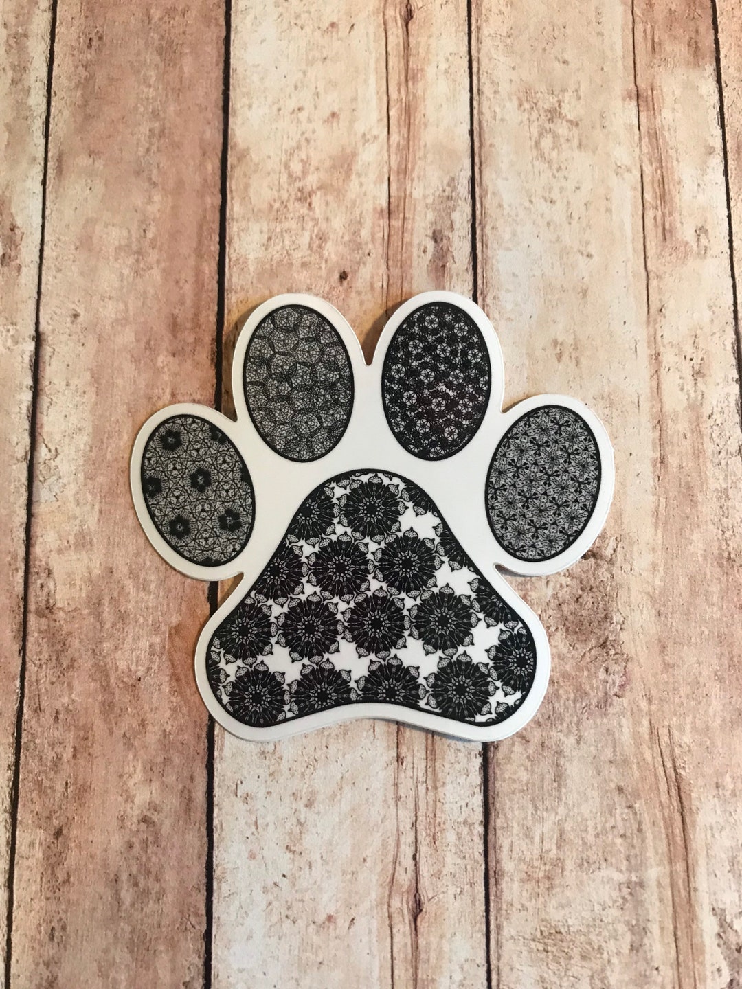 Black and White Paw Print Sticker waterproof - Etsy