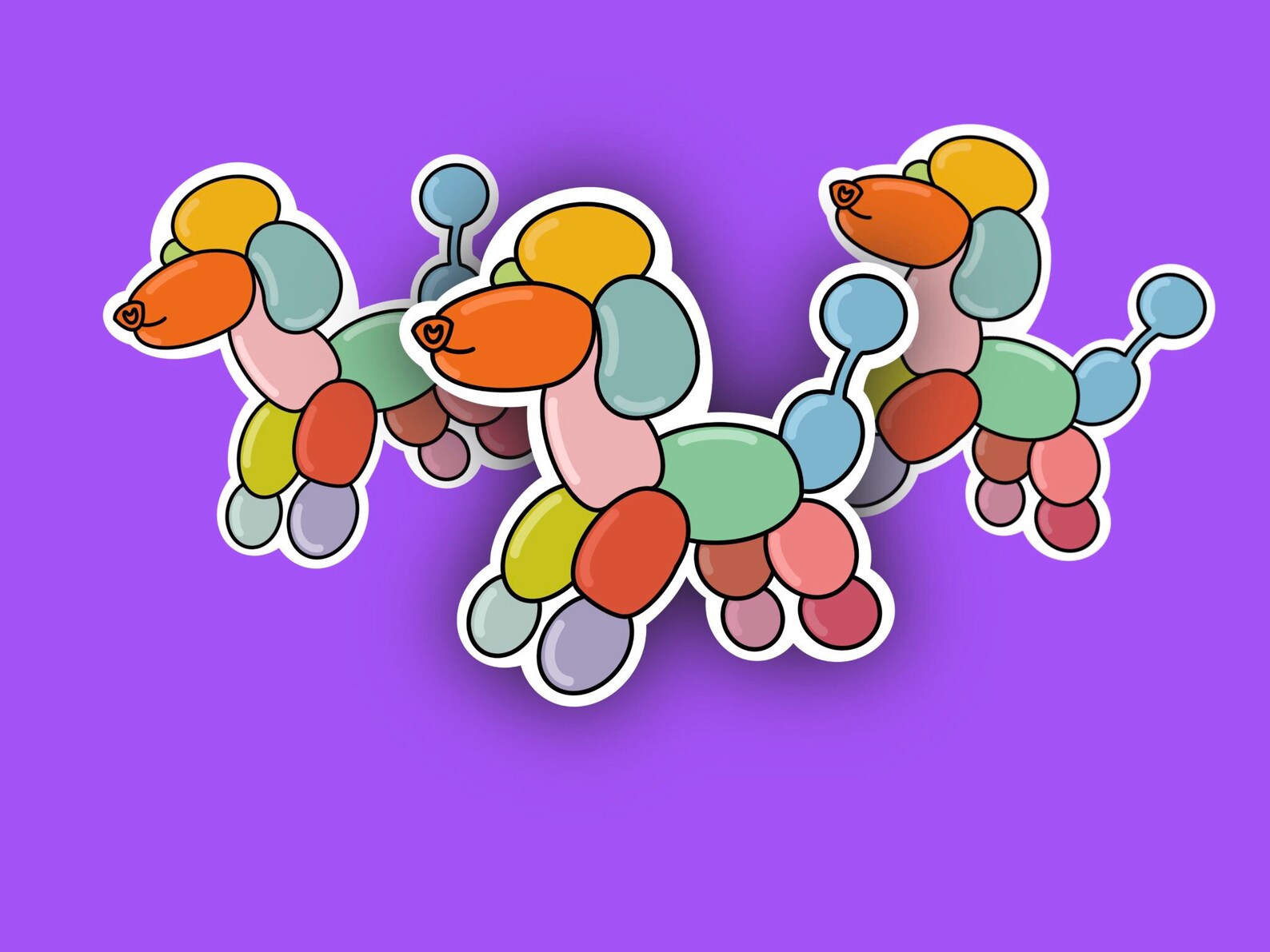 Poodle Balloon Dog Sticker Waterproof | Etsy