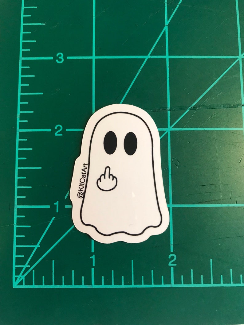 Flipping the Bird Ghost Sticker waterproof - Etsy