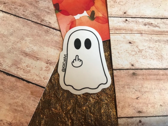 Flipping the Bird Ghost Sticker waterproof | Etsy