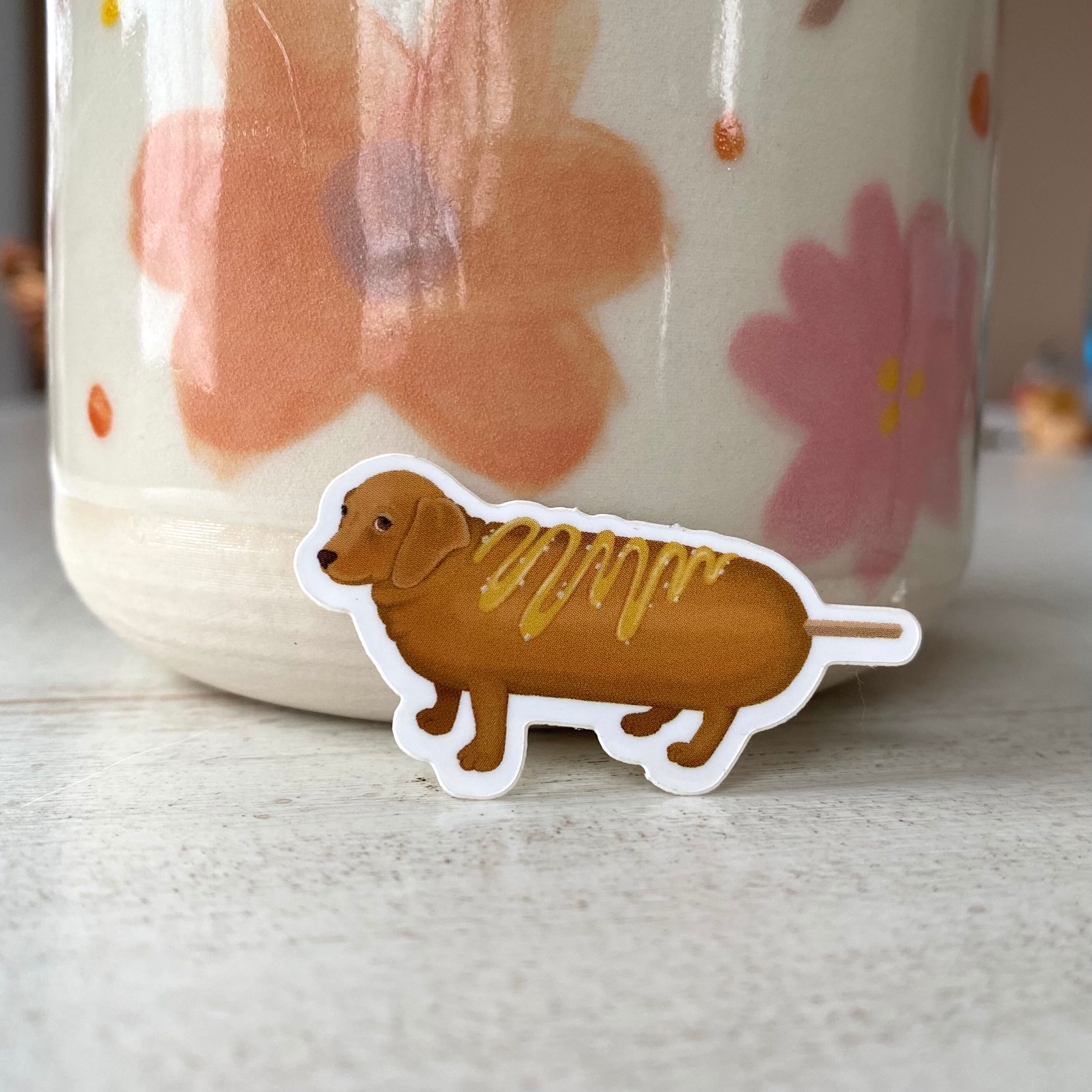 Pack of Three Corn Dog Stickers, Corndog, Sticker Pack, Cute, Dog, Cute ...