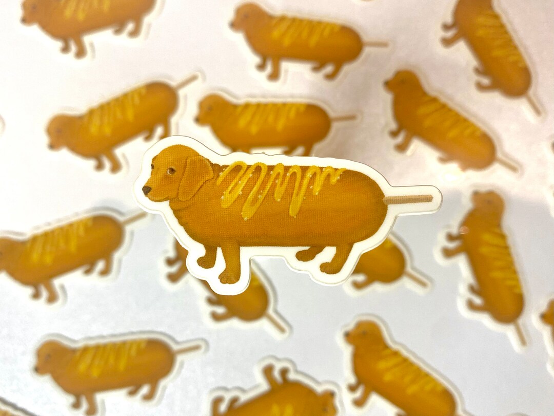 Pack of Three Corn Dog Stickers, Corndog, Sticker Pack, Cute, Dog, Cute ...