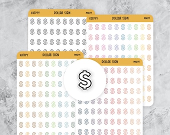 Mini Dollar Sign Stickers - Etsy