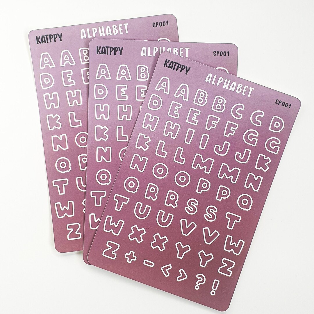 Alphabet Gradient Deco Sticker Polo Sticker Design Letter - Etsy