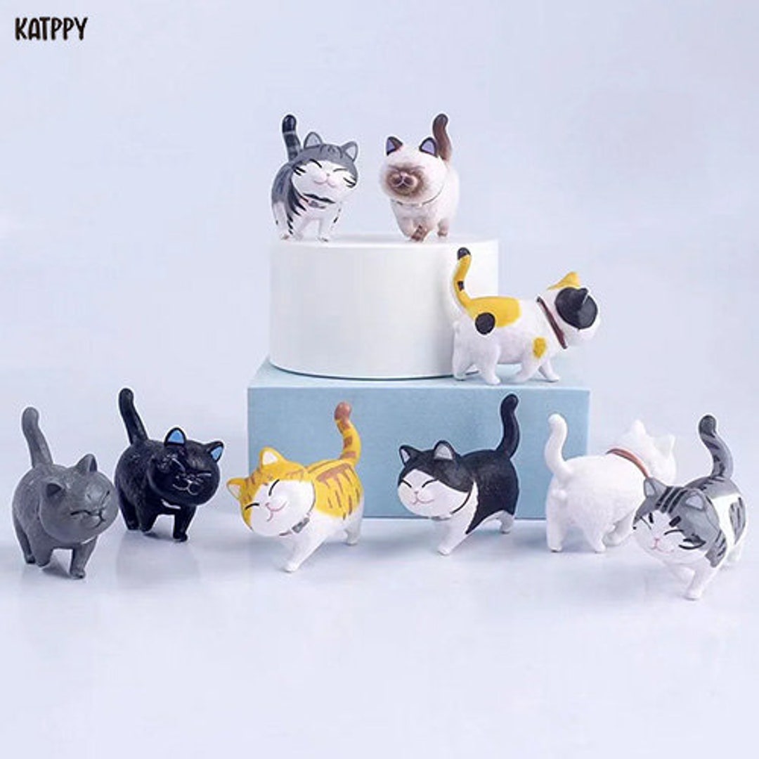 FG024 9pcs/set Kawaii Cute Cat Figurines Set Toy Figure Special Cartoon ...