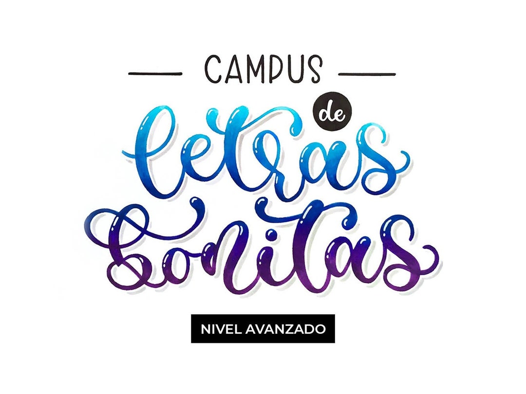 Curso De Lettering Online Campus De Letras Bonitas · Nivel Avanzado - Etsy