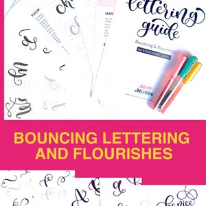 Bounce Lettering and Flourishes Workbook. Printable Guide With Key ...