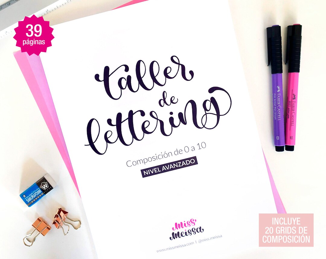 Composición lettering del 0 al 10. Libro de lettering imprimible con ...