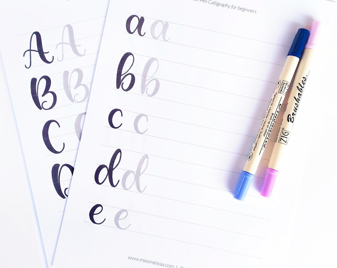 Brush Lettering Workbook for Beginners. Learn Calligraphy With Brush ...