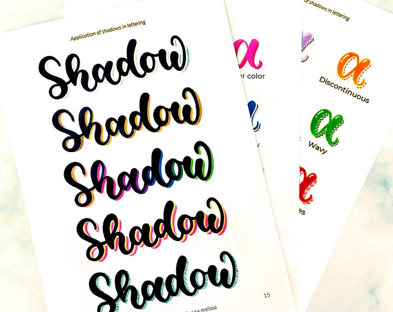 Lettering Worksheets: Learn to Apply Shadows on Lettering and ...