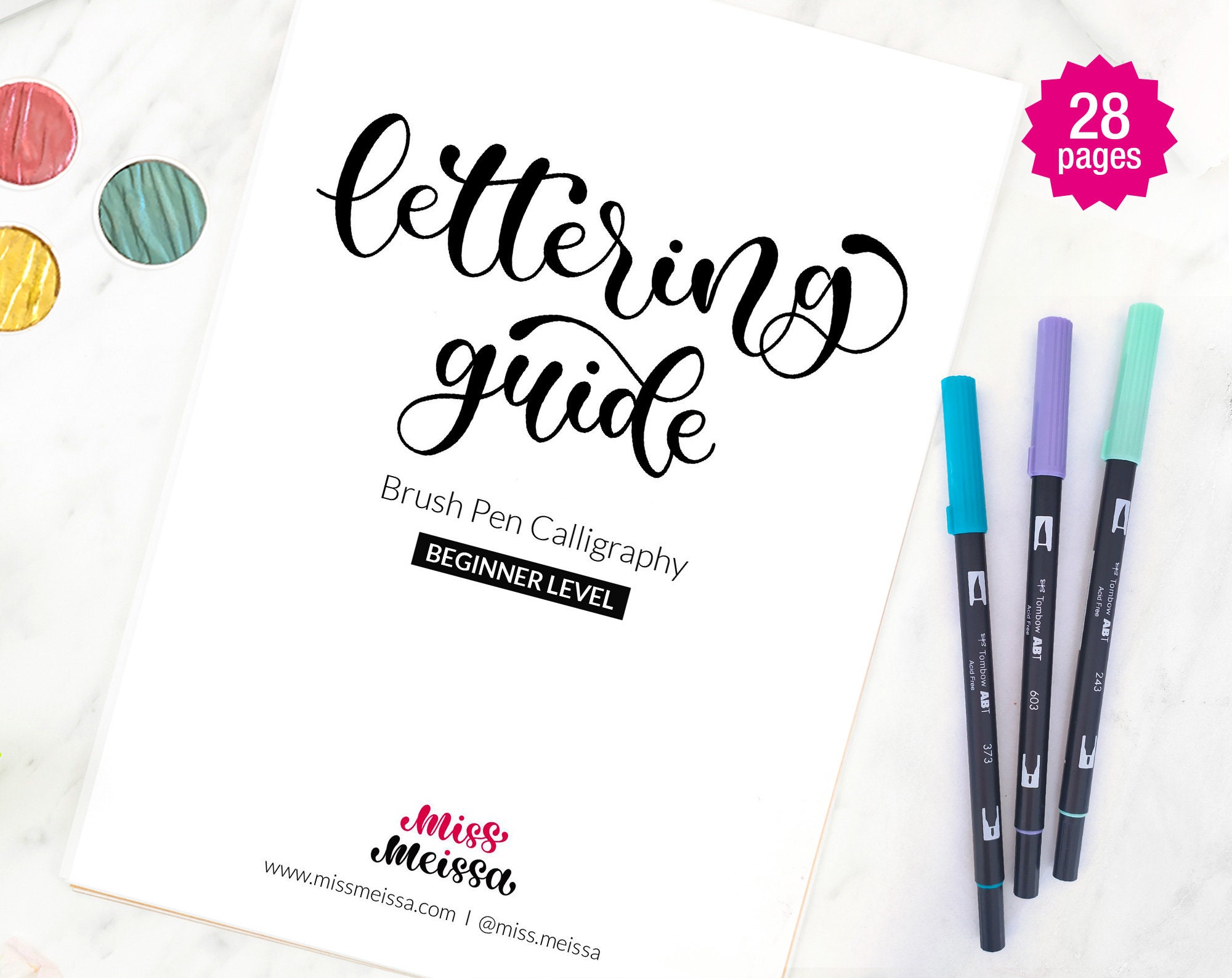 Brush Lettering Workbook for Beginners. Learn Calligraphy With Brush ...