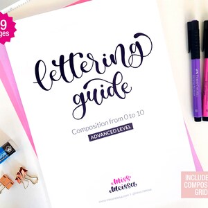 Lettering Composition From 0 to 10. Printable Lettering Guide With Key ...