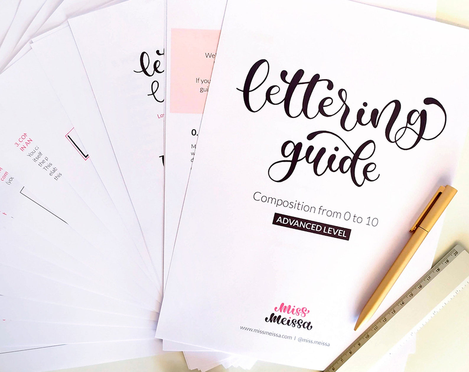 Lettering Composition From 0 to 10. Printable Lettering Guide With Key ...